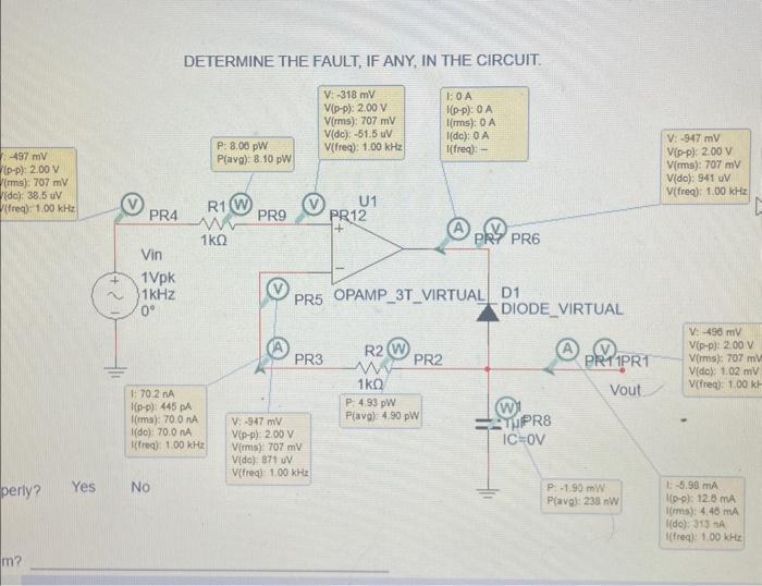is this circuit working properly?Determine the fault | Chegg.com