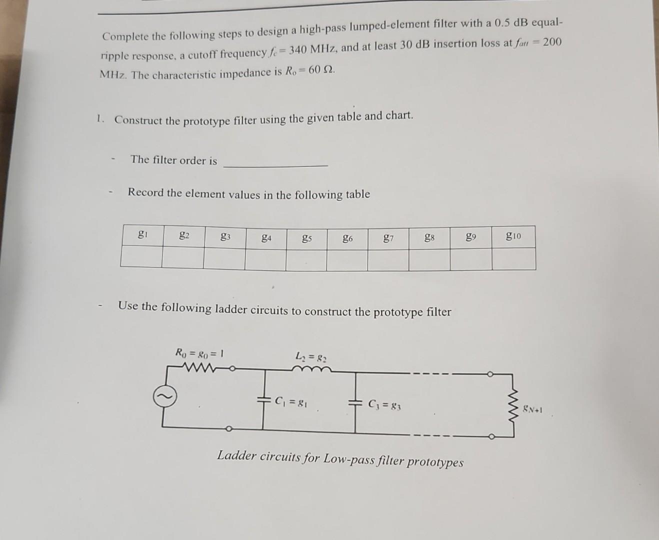 Solved Complete the following steps to design a high-pass | Chegg.com