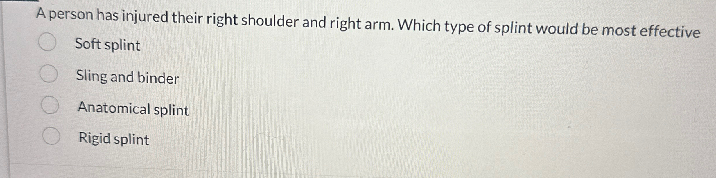 Solved A person has injured their right shoulder and right | Chegg.com