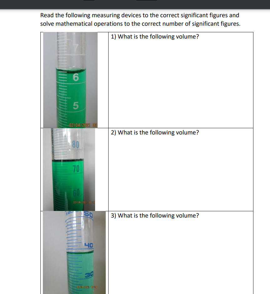 Solved Read the following measuring devices to the correct | Chegg.com