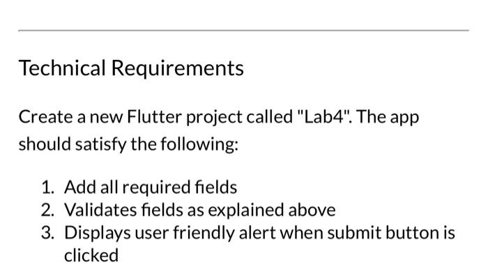 Solved Create an application using Flutter. Under main.dart, | Chegg.com