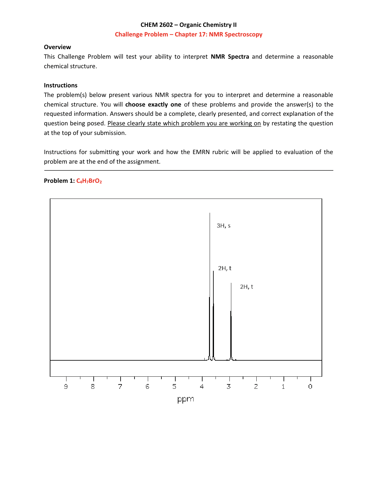 Solved CHEM 2602 - ﻿Organic Chemistry II Challenge Problem - | Chegg.com