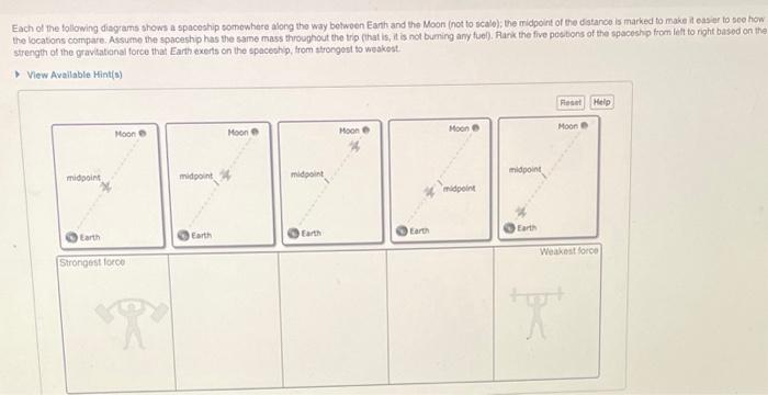 Solved Each of the following diagrams shows a spaceship | Chegg.com