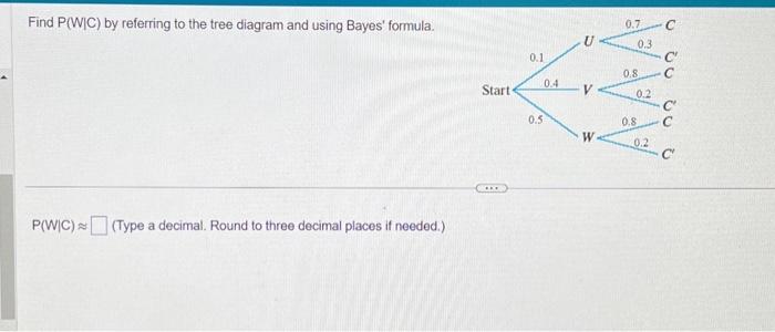 Solved Find P(WIC) by referring to the tree diagram and | Chegg.com