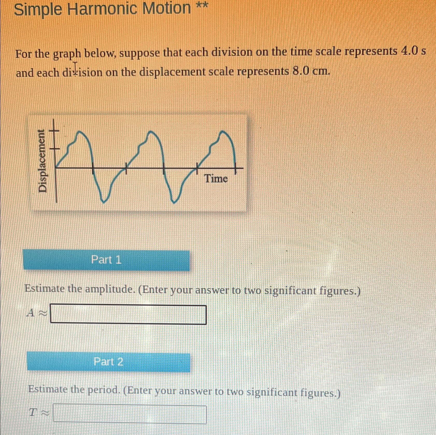 Solved Simple Harmonic Motion **For the graph below, suppose | Chegg.com