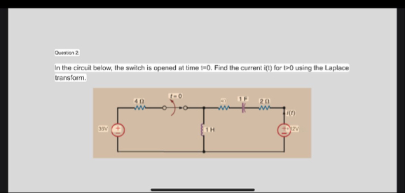 Solved In the circuit below, the switch is opened at time | Chegg.com