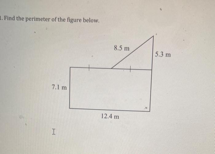 Solved Find the perimeter of the figure below. | Chegg.com