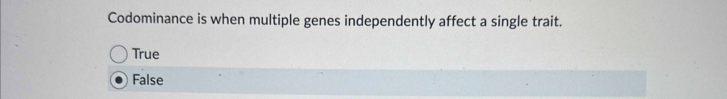 Solved Codominance is when multiple genes independently | Chegg.com