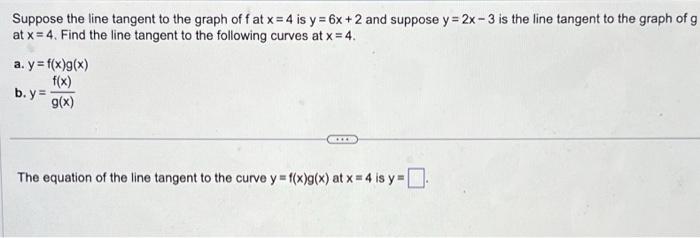 Solved Suppose the line tangent to the graph of f at x=4 is | Chegg.com