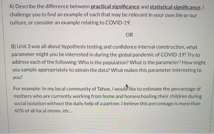 A) Describe the difference between practical | Chegg.com