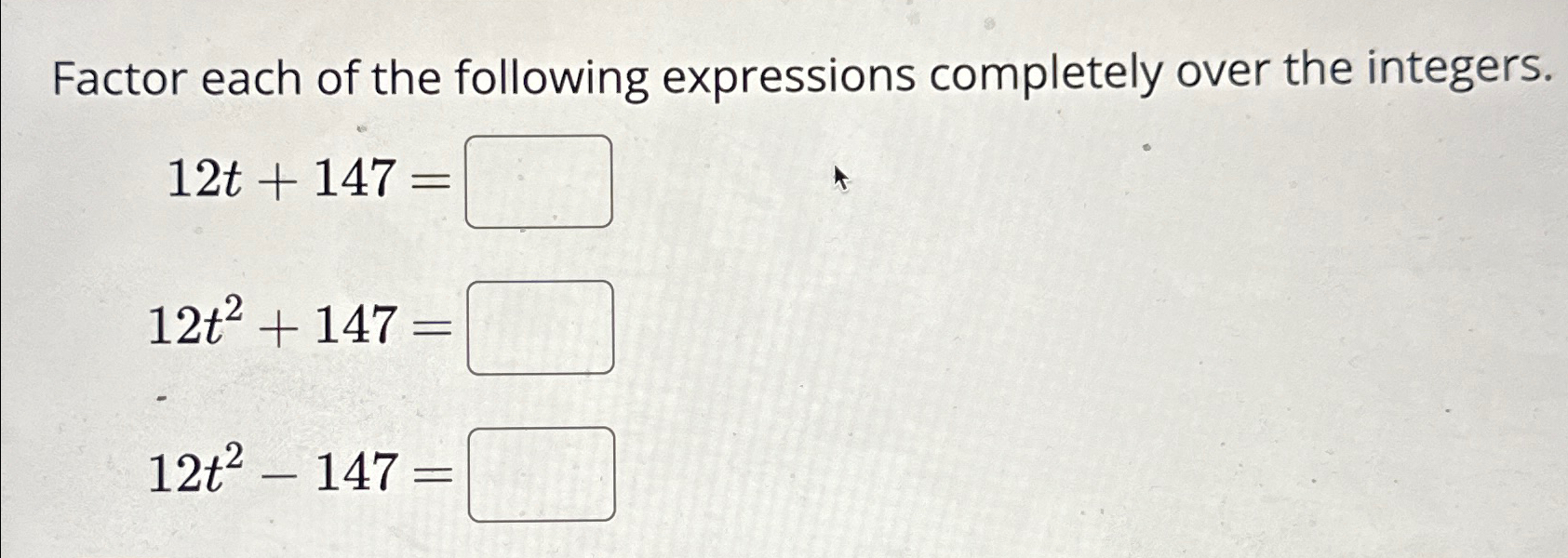 Factor each of the following expressions completely | Chegg.com