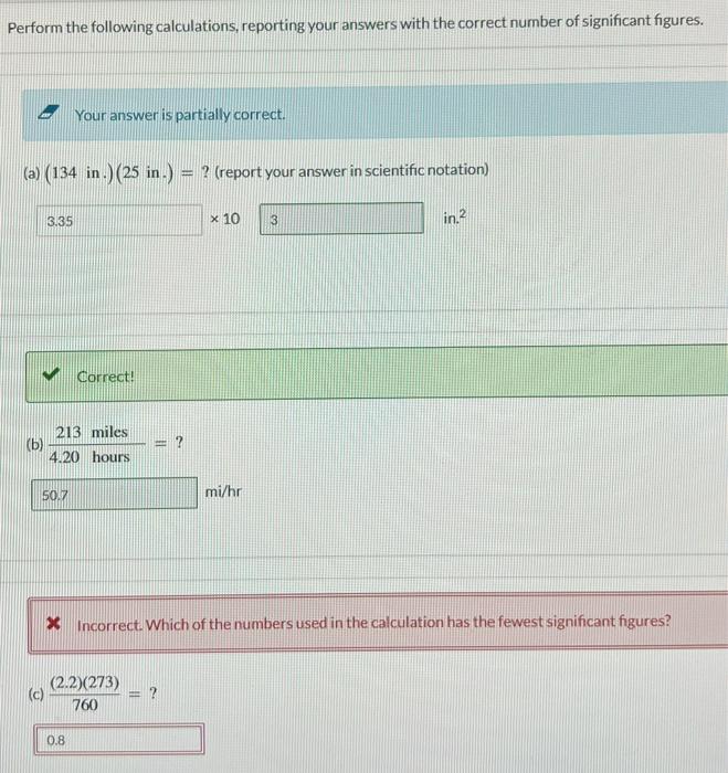 Solved Perform the following calculations, reporting your | Chegg.com