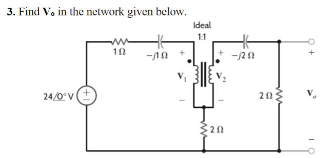 Solved Find V0 ﻿in the network given below. | Chegg.com