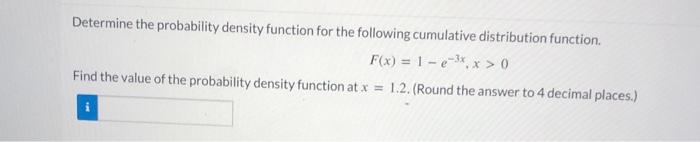 Solved Determine the probability density function for the | Chegg.com