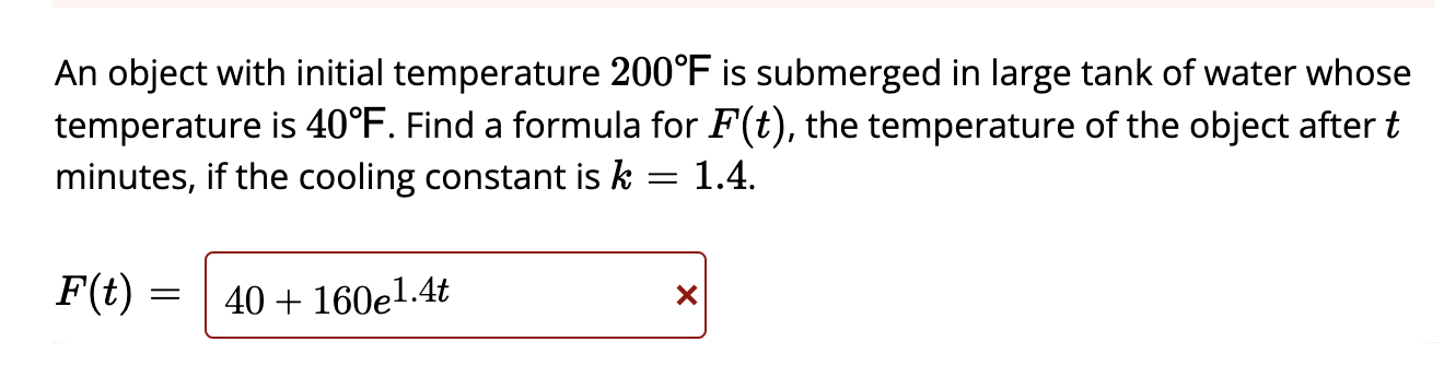 Solved An object with initial temperature 200°F ﻿is | Chegg.com