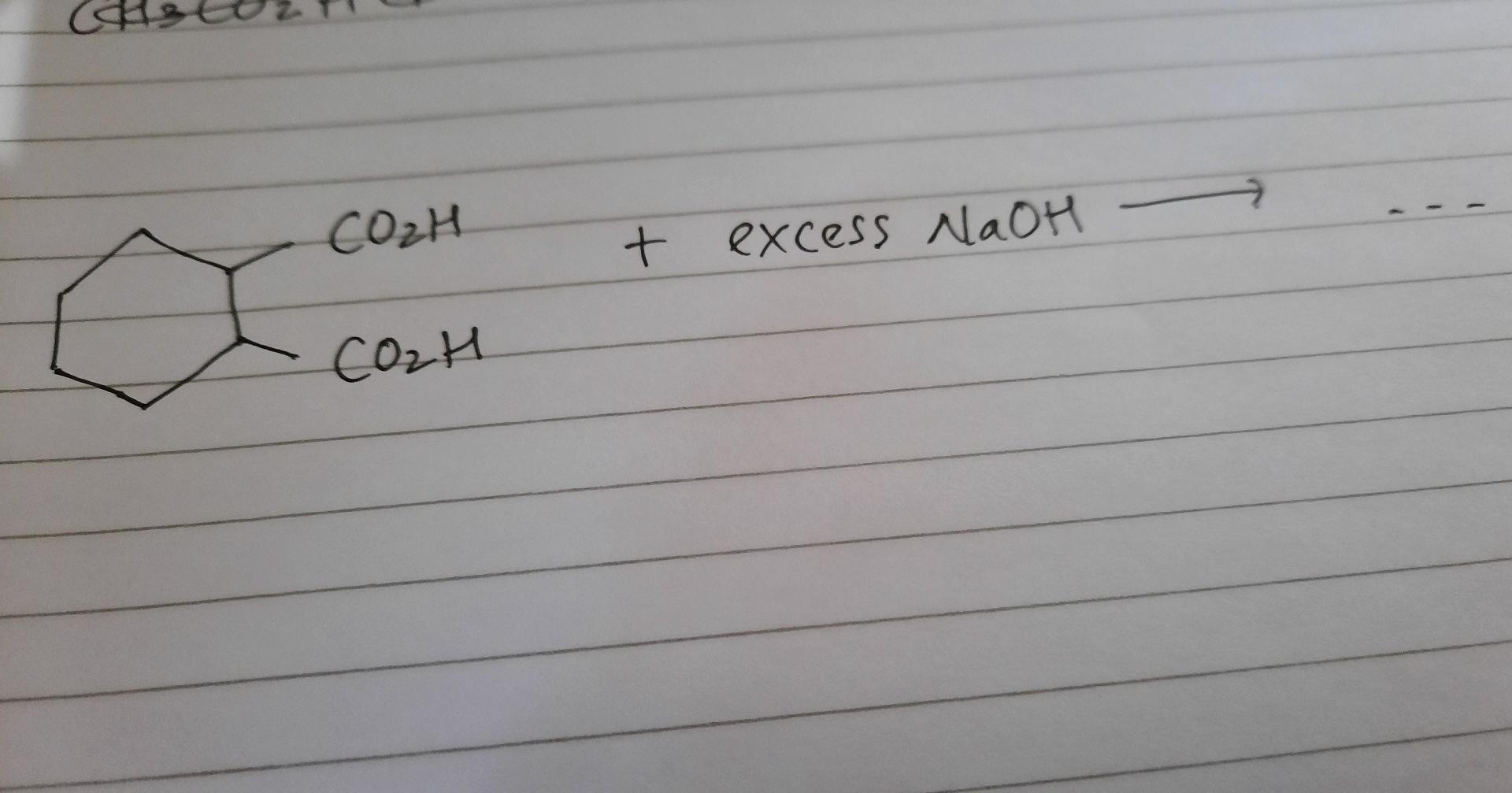 Solved CO2H t excess NaOH CO2H | Chegg.com