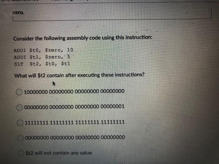 Solved Here is some documentation for the SLT instruction | Chegg.com
