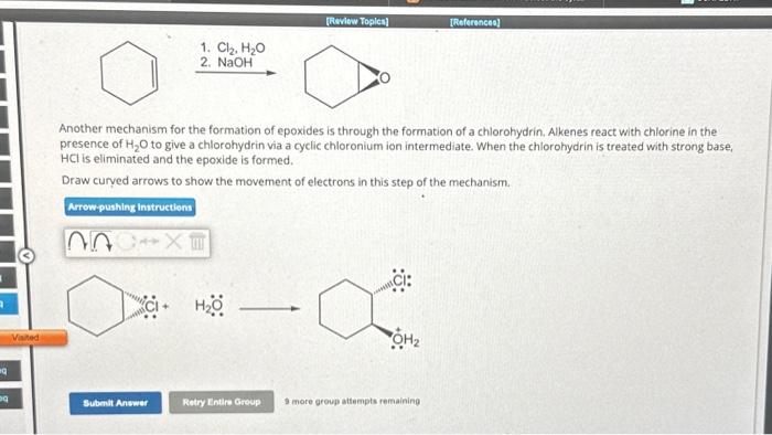 Solved 1. Cl2,H2O 2. NaOH Another mechanism for the | Chegg.com