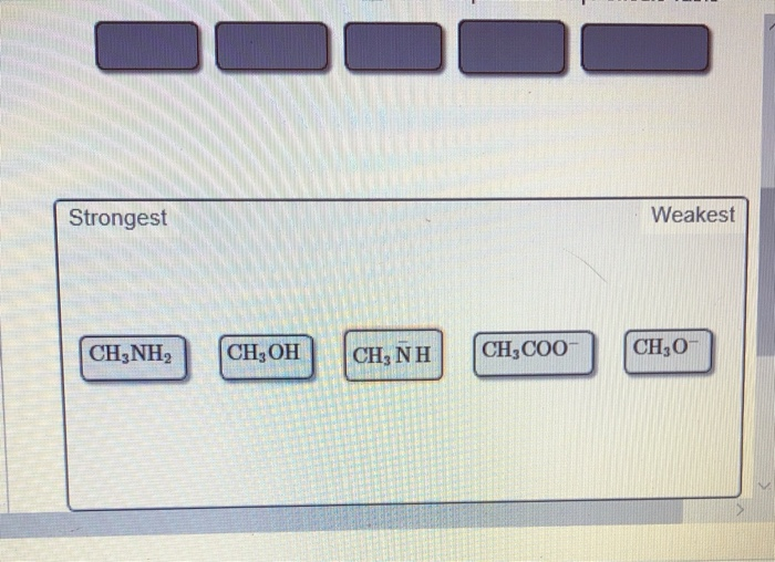 Solved using the pka values from the given table, rank the | Chegg.com