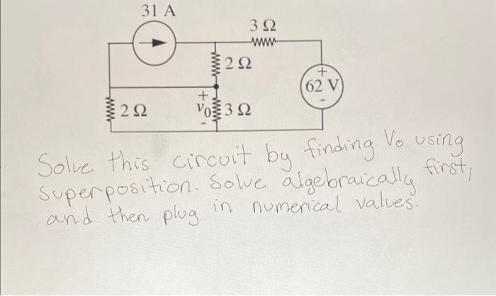 Solved Solve this circuit by finding Vo using superposition. | Chegg.com