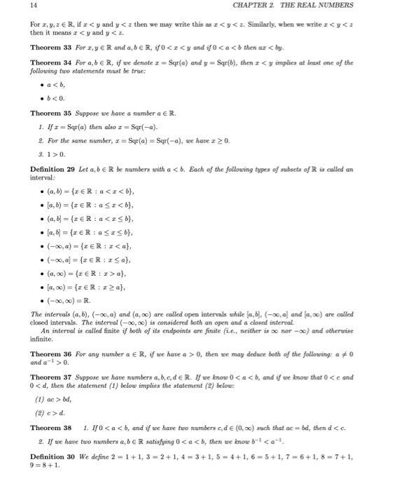 Axiom 9 (Order axioms) The set of real numbers R is | Chegg.com