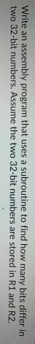 Write an assembly program that uses a subroutine to | Chegg.com