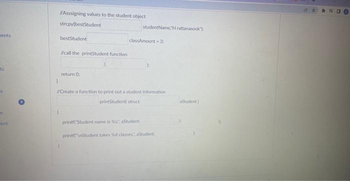 Solved M Function prototype void printstudent(-struct. | Chegg.com