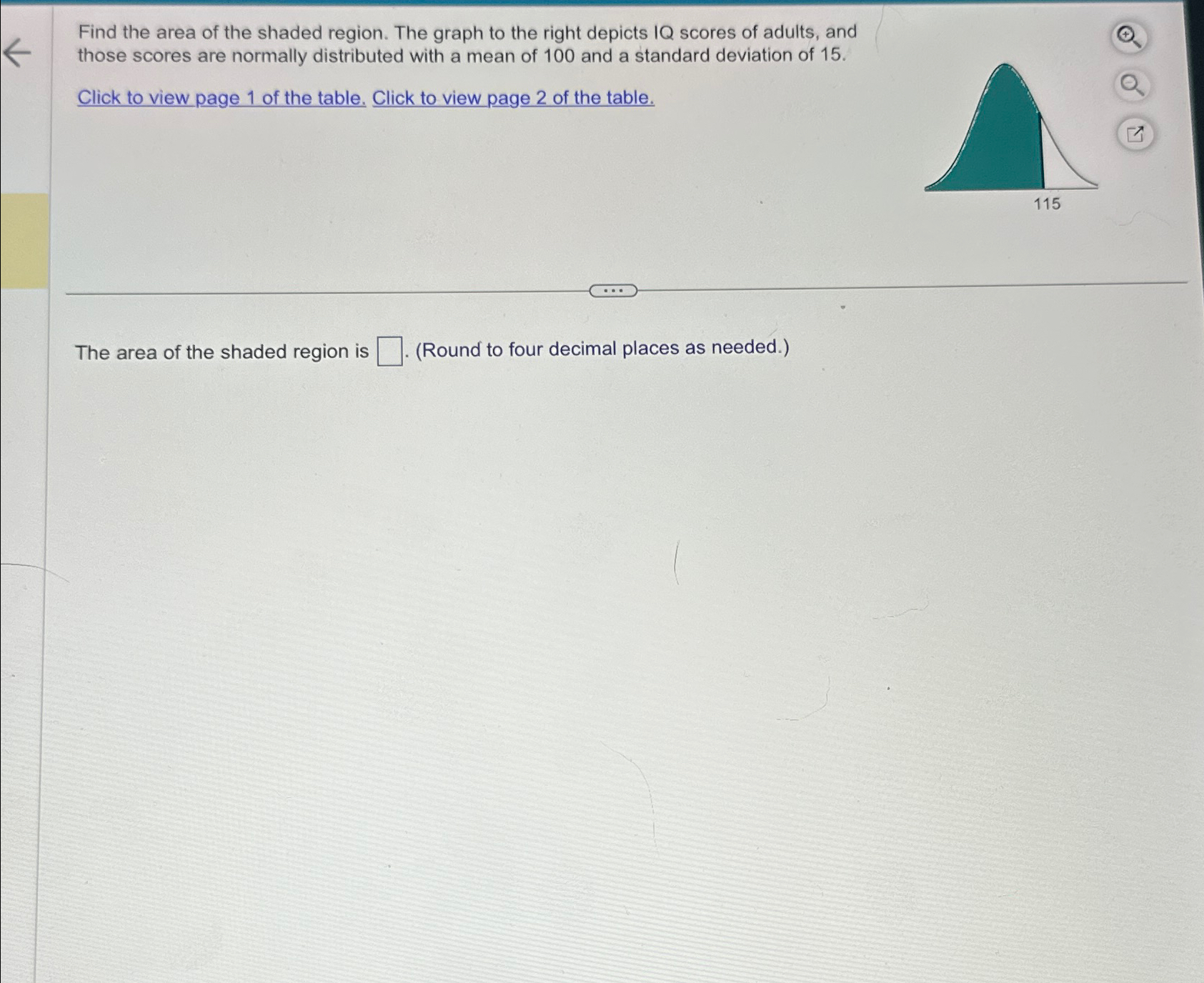Solved Find the area of the shaded region. The graph to the | Chegg.com