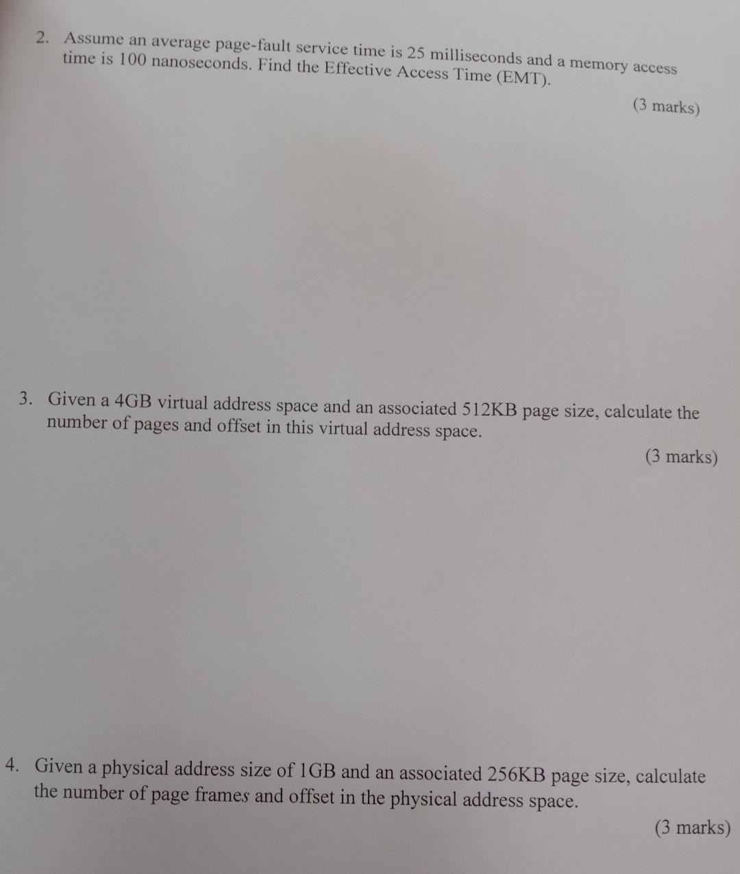 Solved 2. Assume an average page-fault service time is 25 | Chegg.com