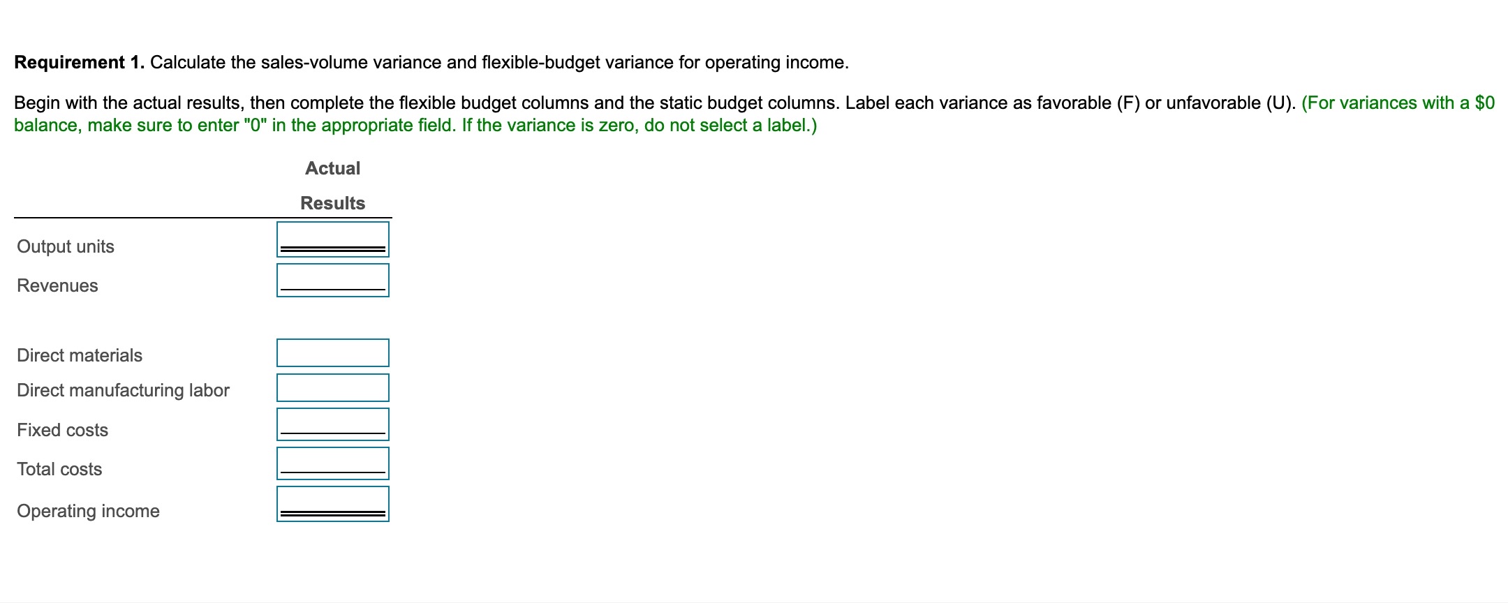 Requirement 1. ﻿Calculate the sales-volume variance | Chegg.com