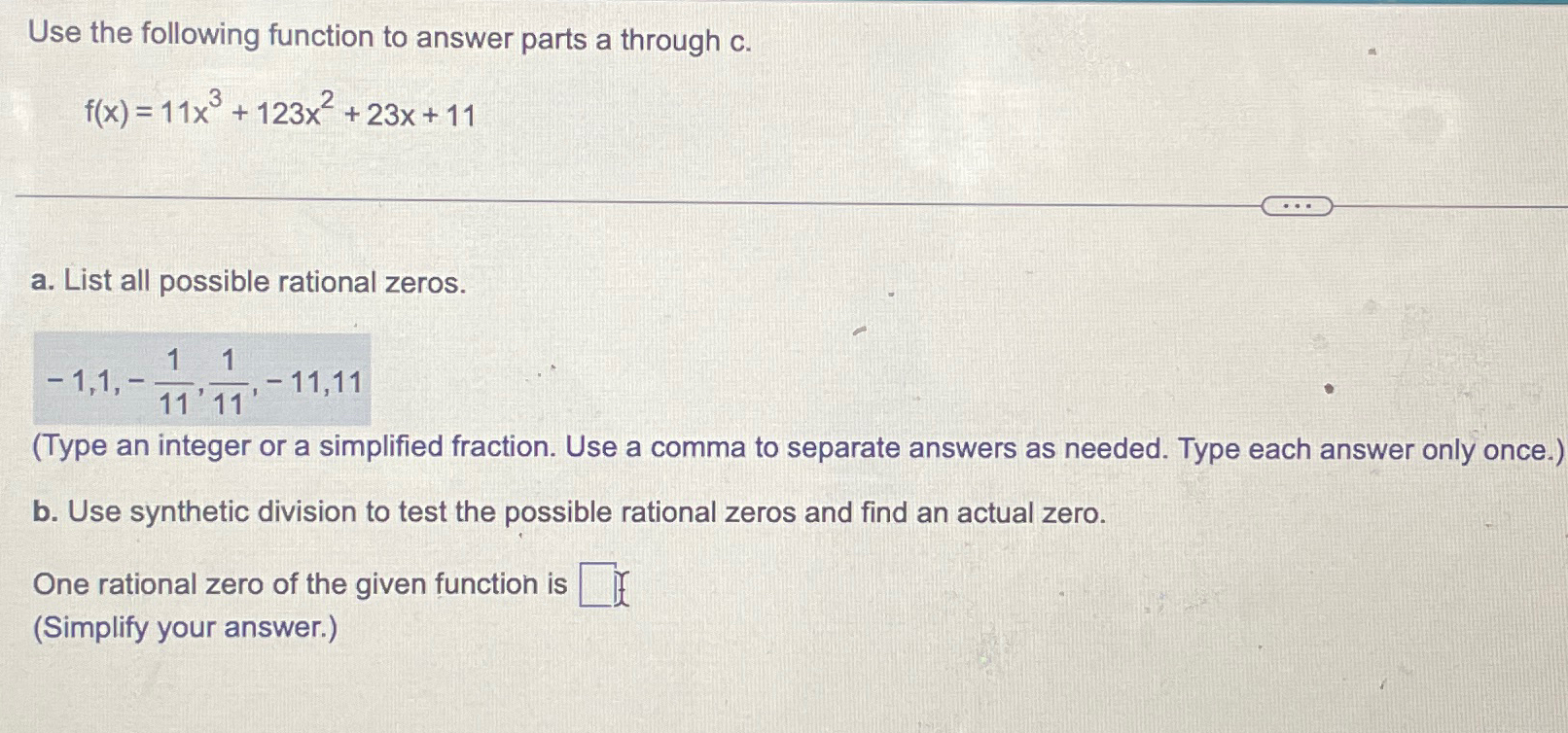 Solved Use the following function to answer parts a through | Chegg.com