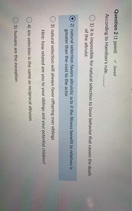 Solved Question 2 (1 point) Saved According to Hamilton's | Chegg.com Solved Question 2 (1 point) Saved According to Hamilton's | Chegg.com