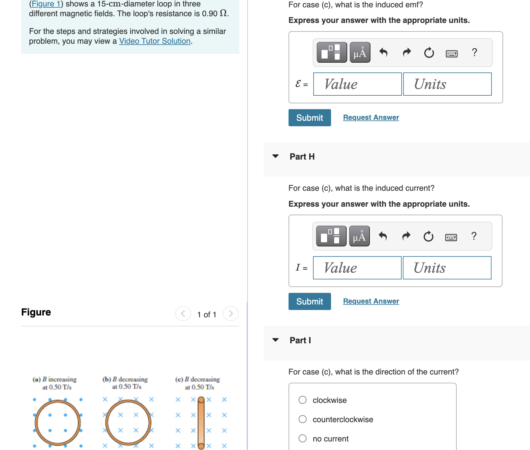 Solved (Figure 1) ﻿shows a 15-cm-diameter loop in | Chegg.com