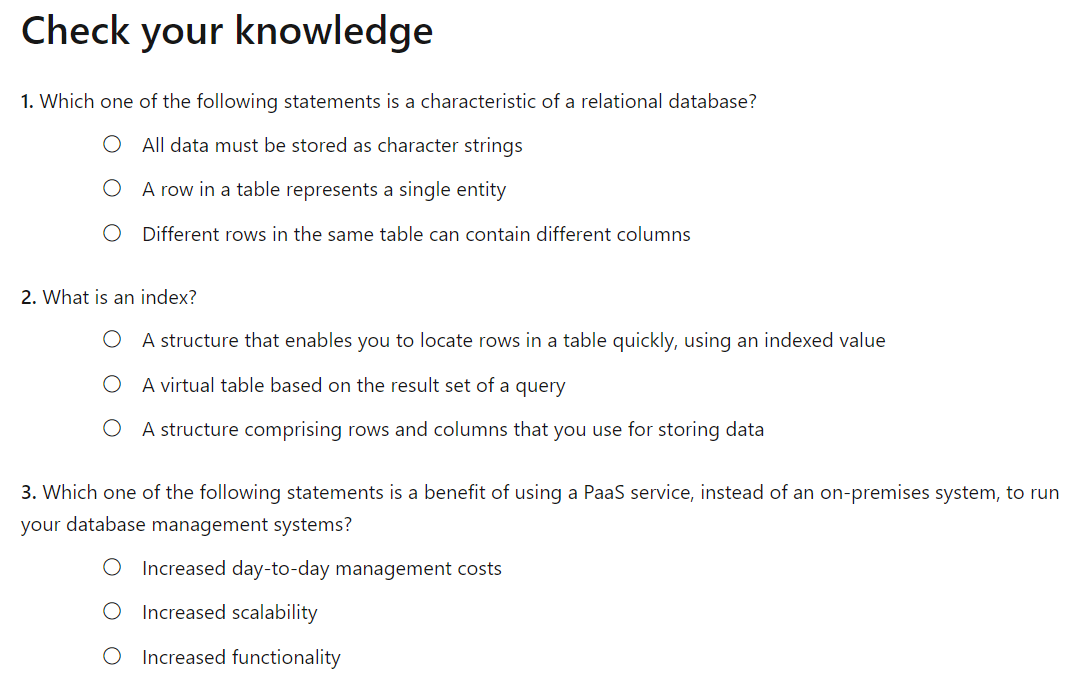 Solved Check your knowledge 1. Which one of the following | Chegg.com