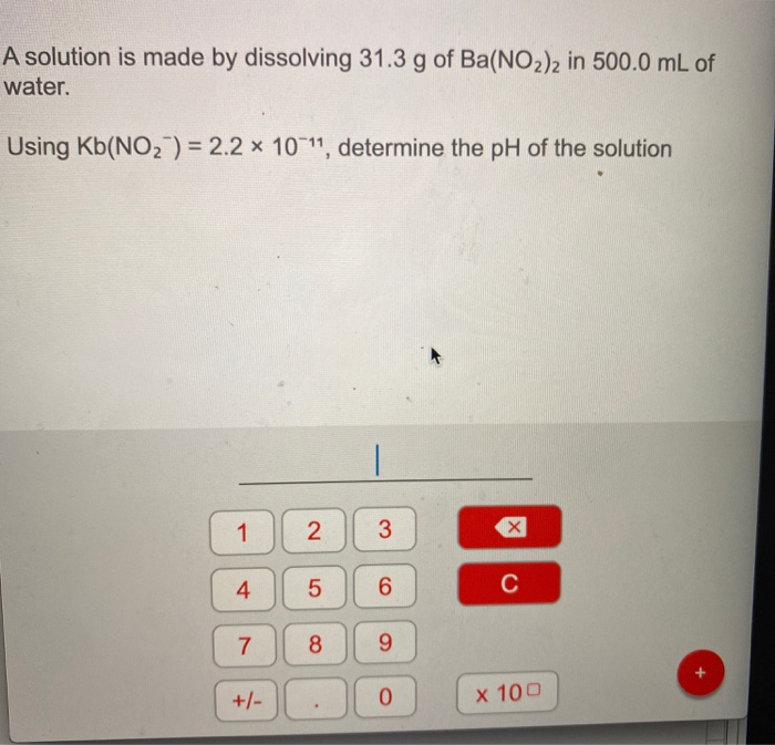Solved A solution is made by dissolving 31.3 g of Ba(NO2)2 | Chegg.com
