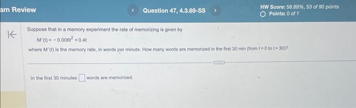 Solved Suppose that in a memory experiment the rate of | Chegg.com