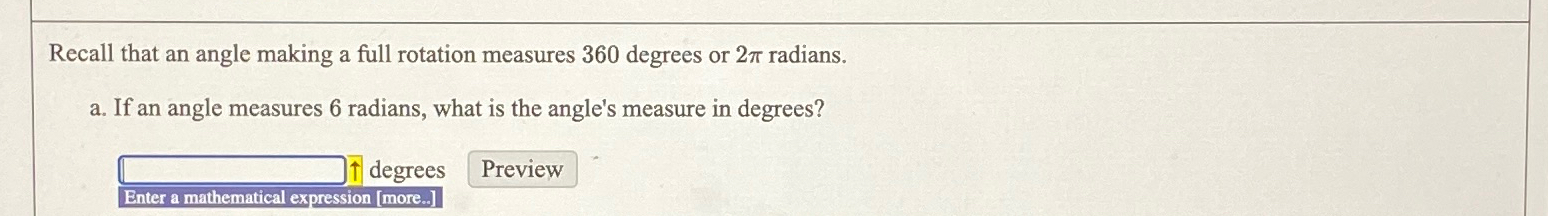 Solved Recall That An Angle Making A Full Rotation Measures
