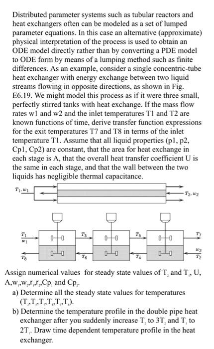 Distributed parameter systems such as tubular | Chegg.com