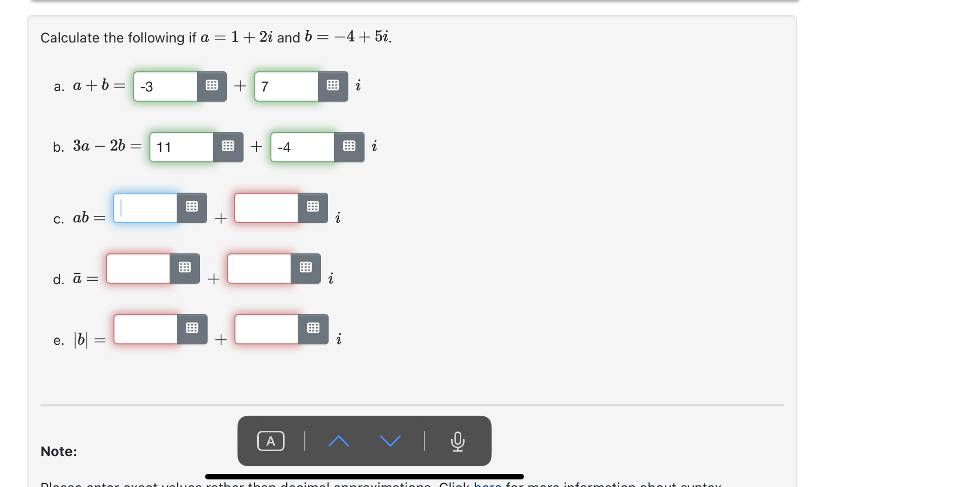 Solved Calculate the following if a=1+2i and | Chegg.com