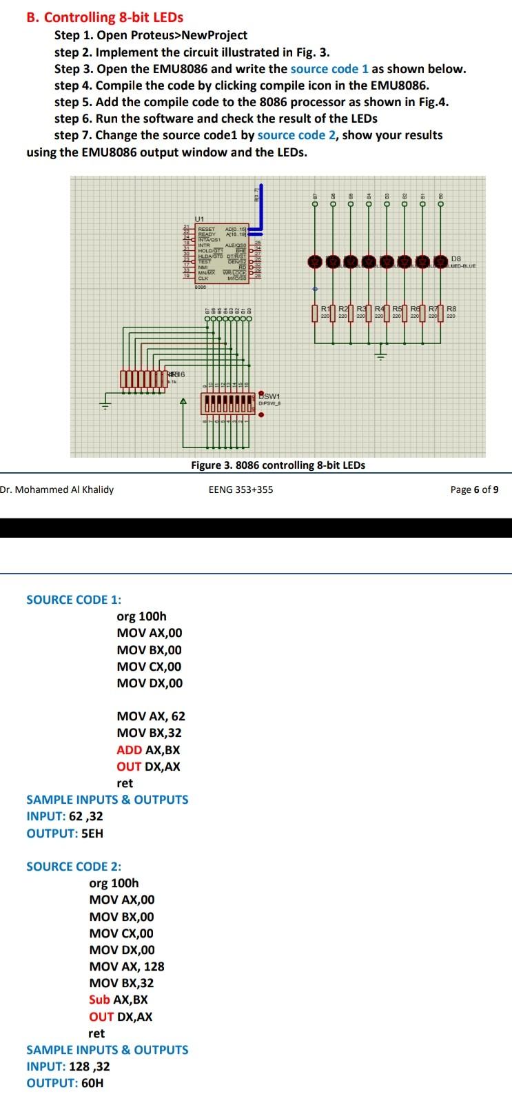 Solved B. Controlling 8-bit LEDs Step 1. Open | Chegg.com