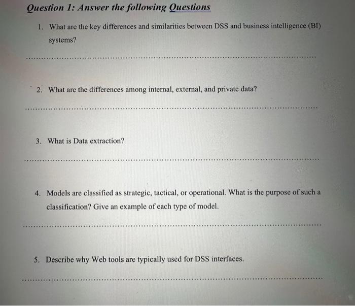 Solved Question 1: Answer the following Questions 1. What | Chegg.com