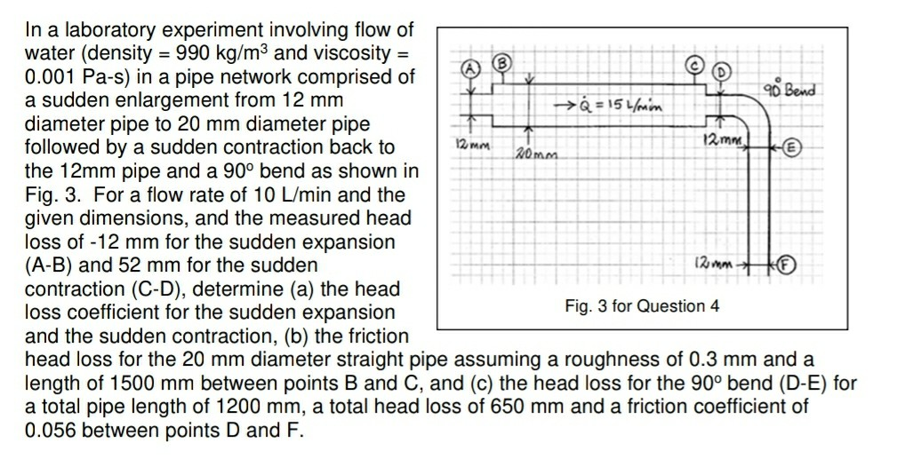 Solved In a laboratory experiment involving flow of water | Chegg.com