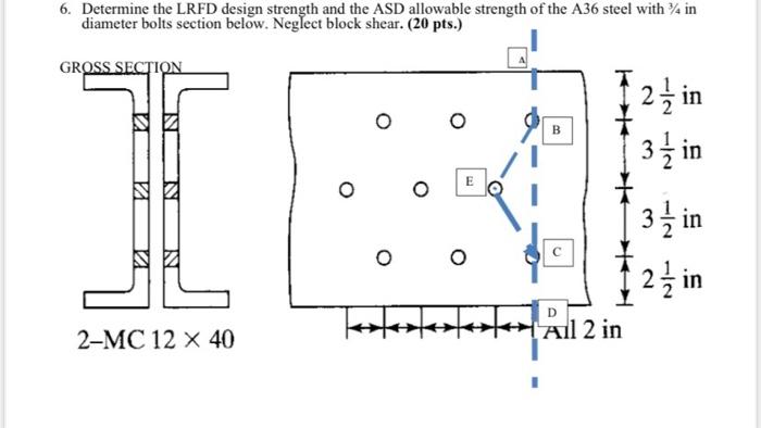 Solved 6. Determine the LRFD design strength and the ASD | Chegg.com