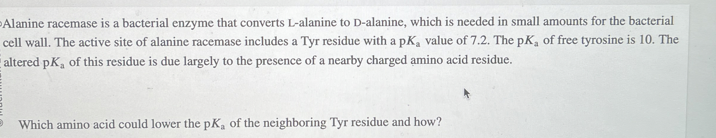Solved Alanine racemase is a bacterial enzyme that converts | Chegg.com