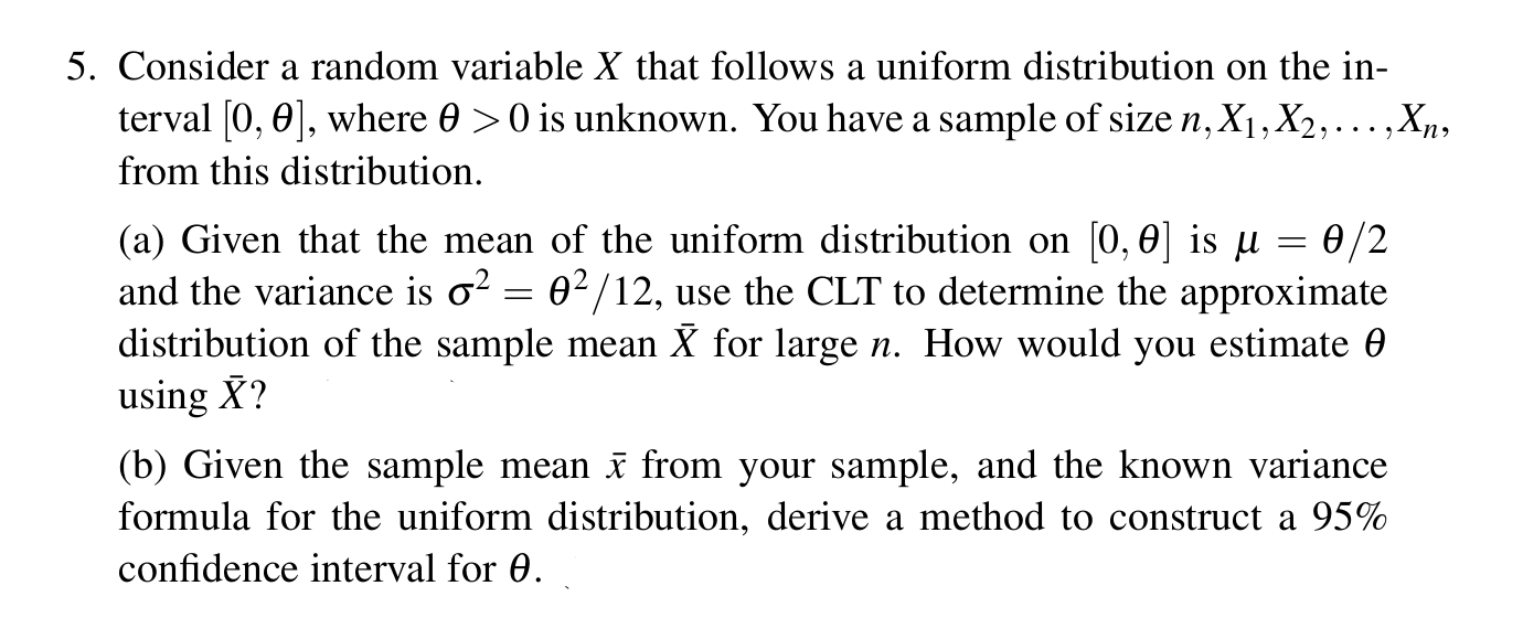 Solved Consider a random variable x ﻿that follows a uniform | Chegg.com