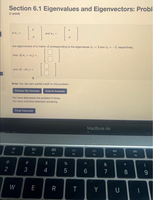 Solved Section 6.1 Eigenvalues and Eigenvectors: Prob (1 | Chegg.com