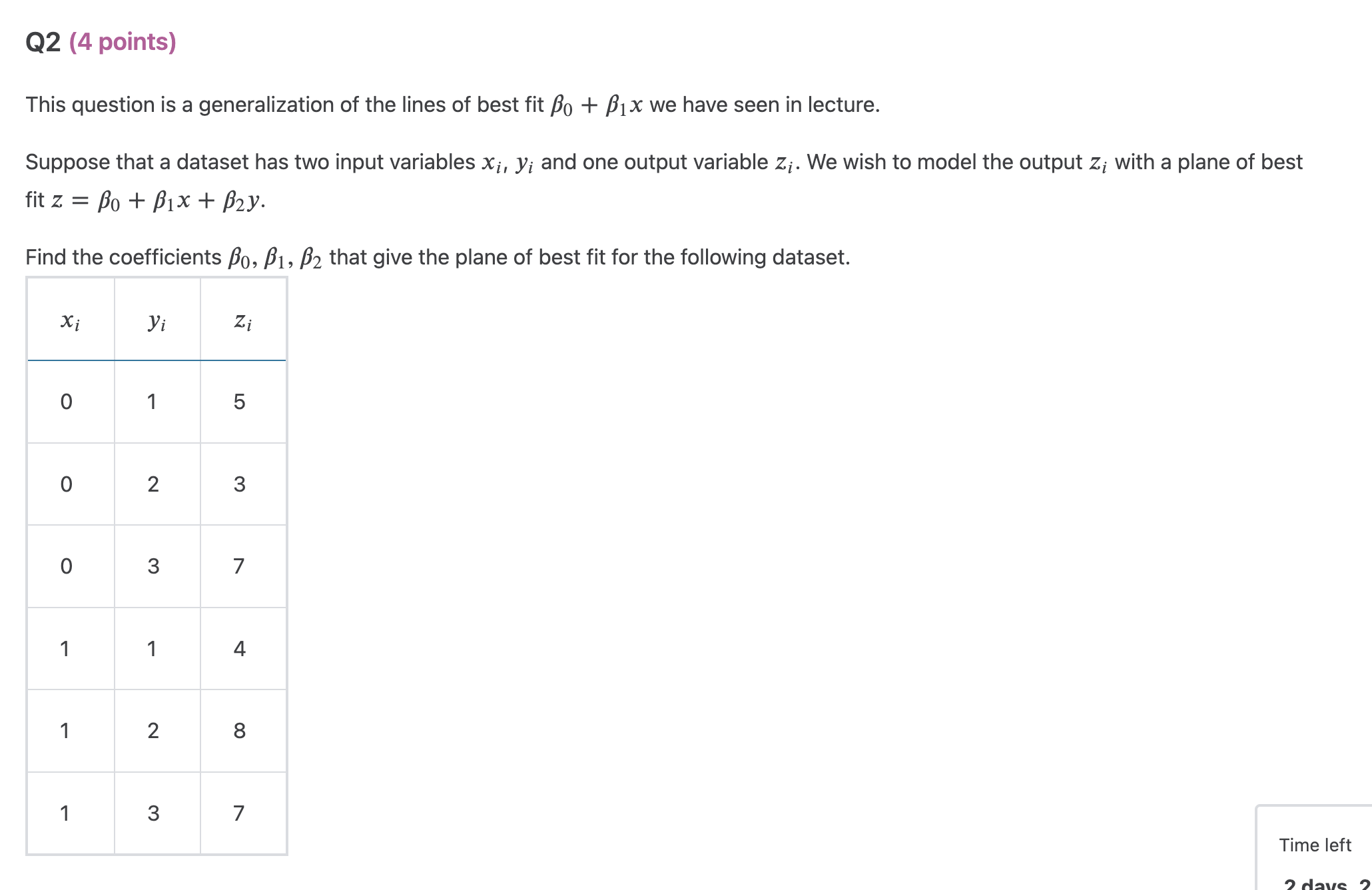 Solved Q2 (4 ﻿points)This question is a generalization of | Chegg.com