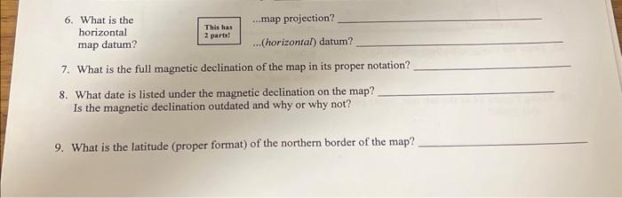 Solved 6. What is the horizontal This has map projection? | Chegg.com