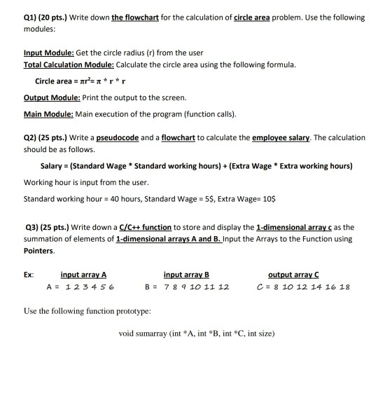 Solved Q1) (20 pts.) Write down the flowchart for the | Chegg.com