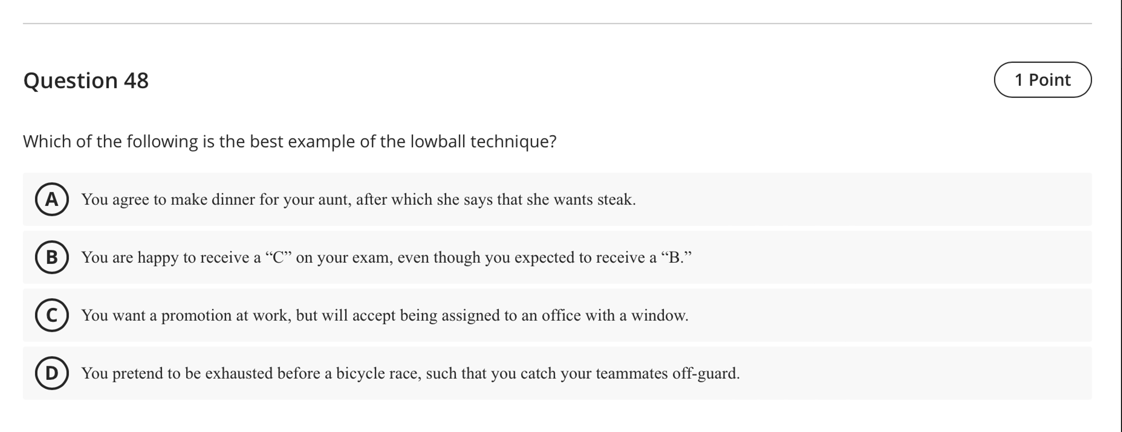 Solved Question 48Which of the following is the best example | Chegg.com
